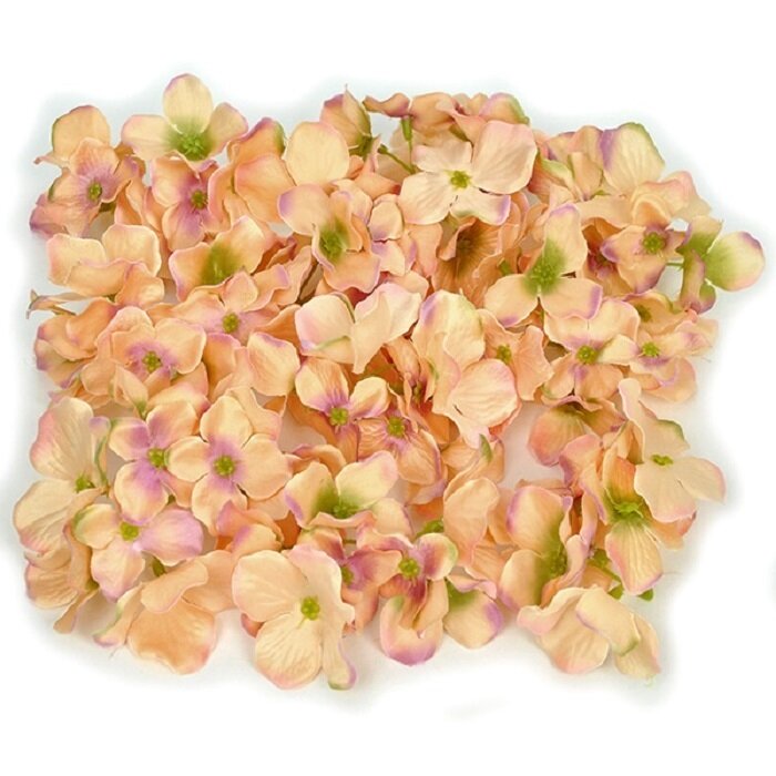 Искусственные соцветия гортензии бежевые, 10 см, 10 шт. в упаковке, для декора