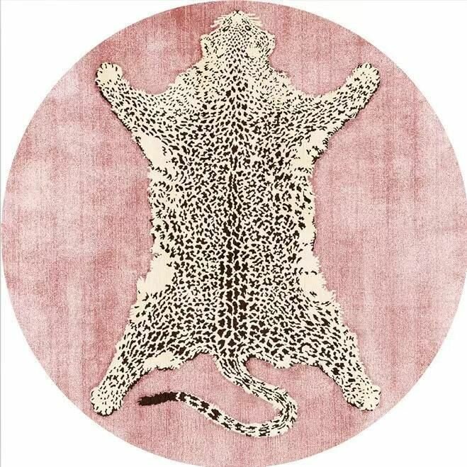 Ковер / Круглый ковер с рисунком леопард, 1 x 1 м