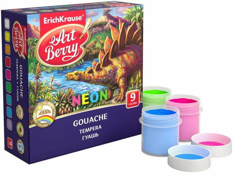 Гуашь ArtBarry 9 цветов c УФ защитой яркости
