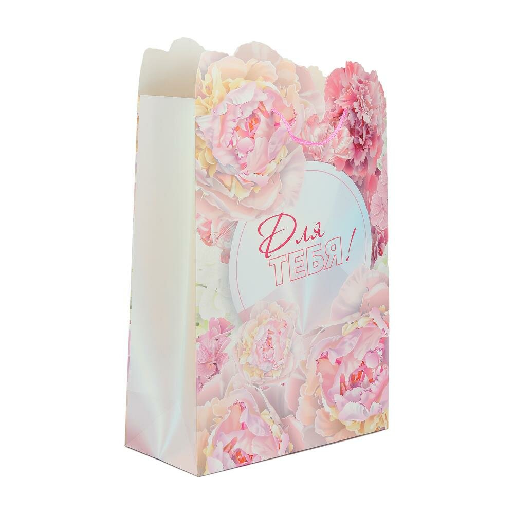 Пакет подарочный фигурная вырубка, с цветами, размер Xl Чудо праздник PXLF-112923-FW