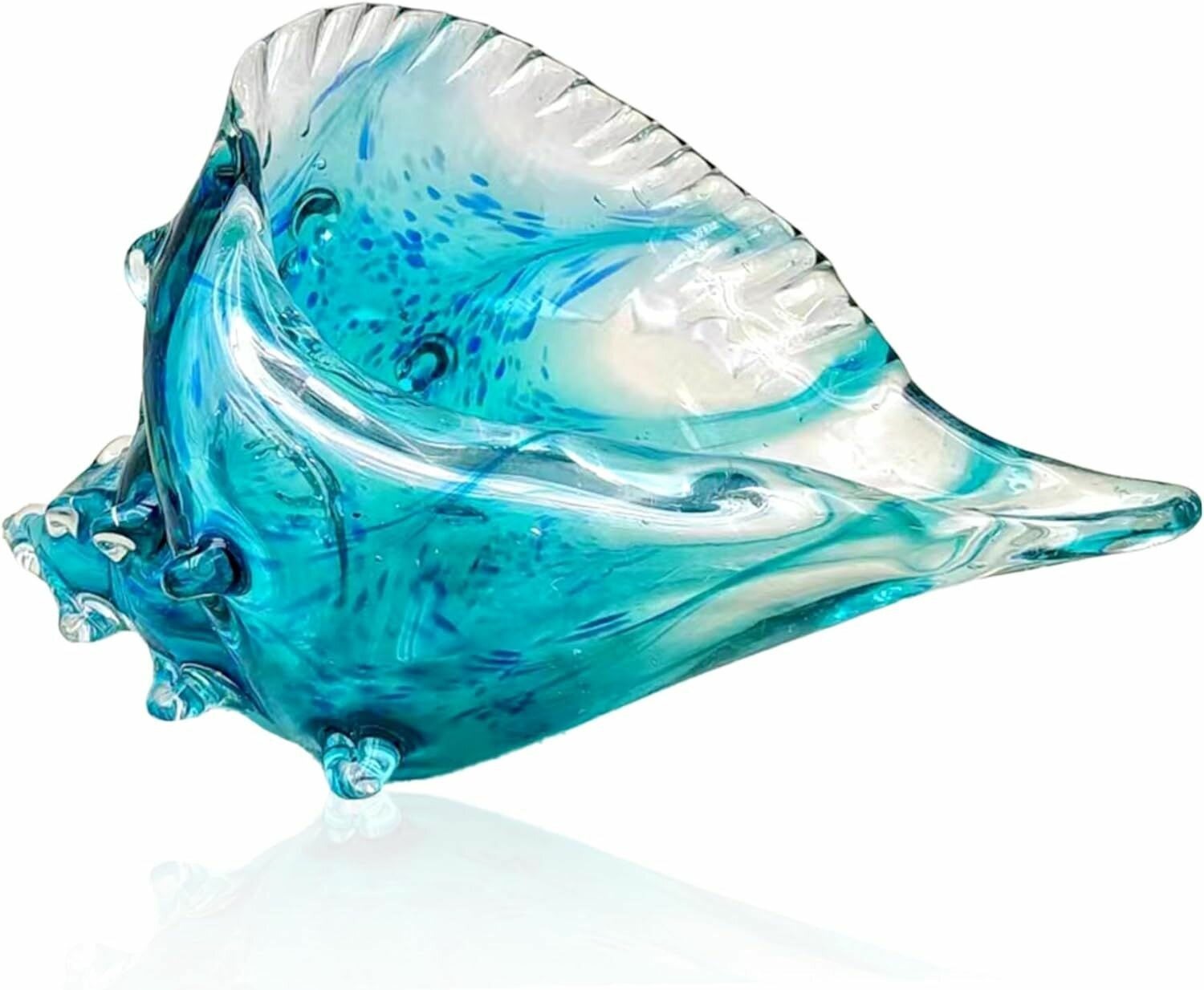 Конк 8.7x4.7 дюйма из ракушек и выдувного стекла для дома и офиса