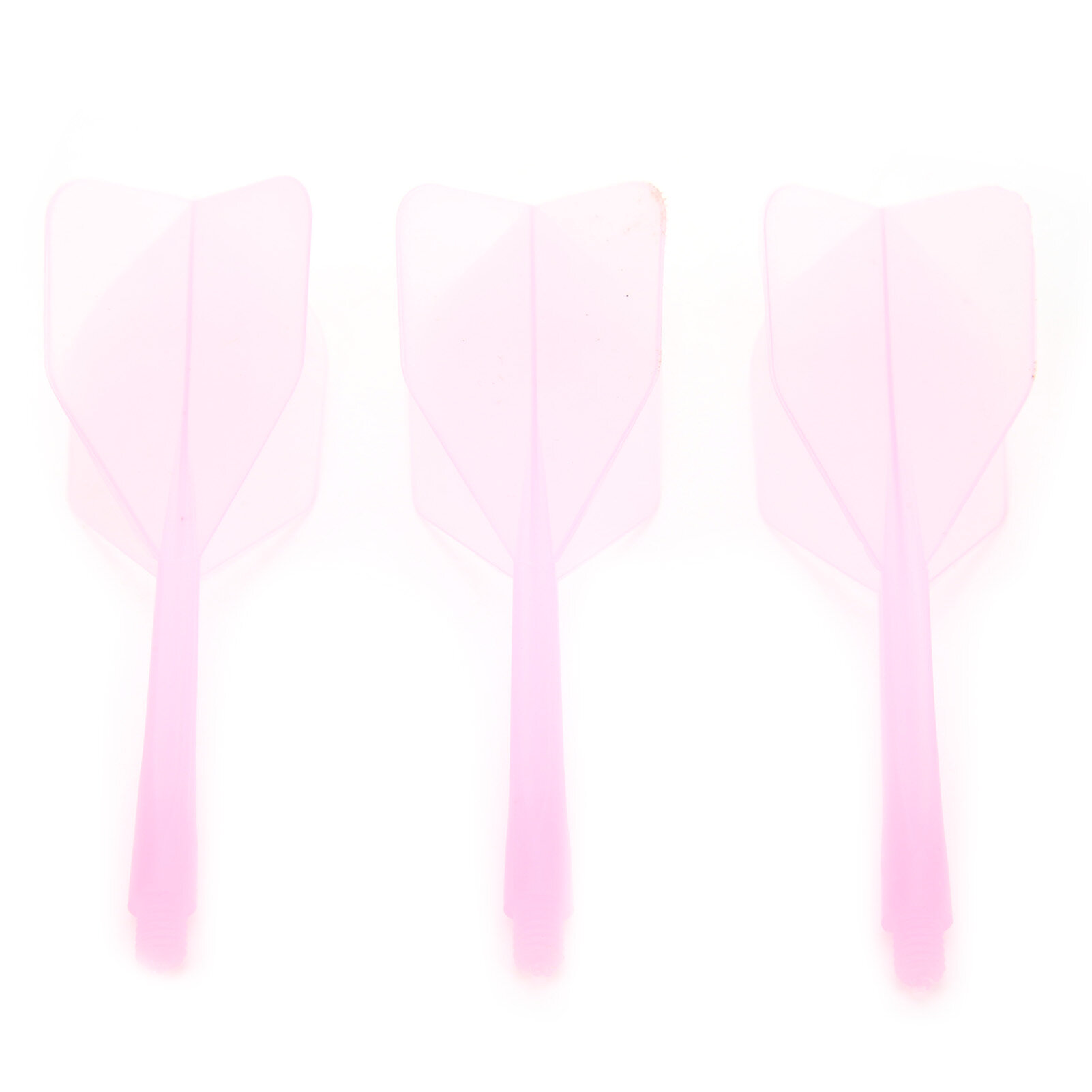 3 Pcs 2BA Integrated Transparent Dart Shaft and Flights Standard Shape Anti BreakPink