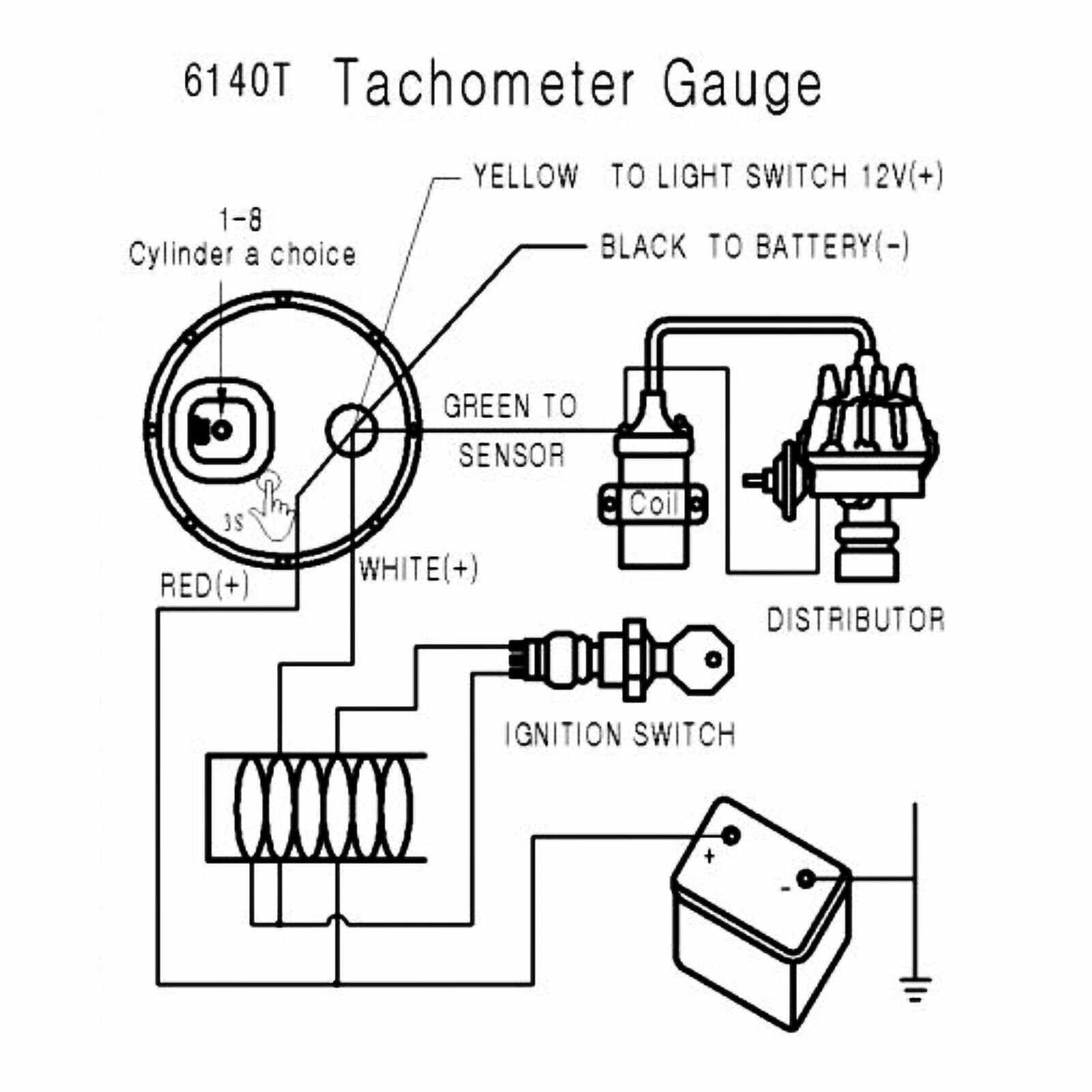 52 мм тахометр 0-8000 об/мин с синей подсветкой