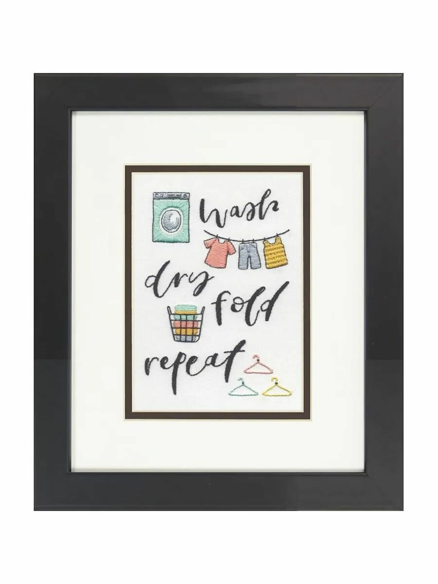 71-06264 Набор для вышивания крестом Wash Dry Fold/Стирай, суши, гладь DIMENSIONS