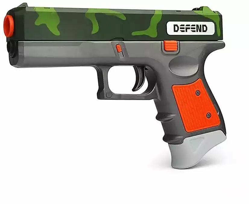 Игрушечное оружие пистолет на мягких пулях (длина 19 см, 4 мягких патрона)