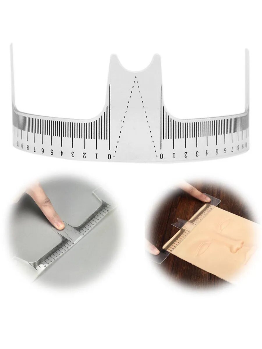 Линейка Pmtut, для бровей и век, для перманентного макияжа, пластик, 1шт