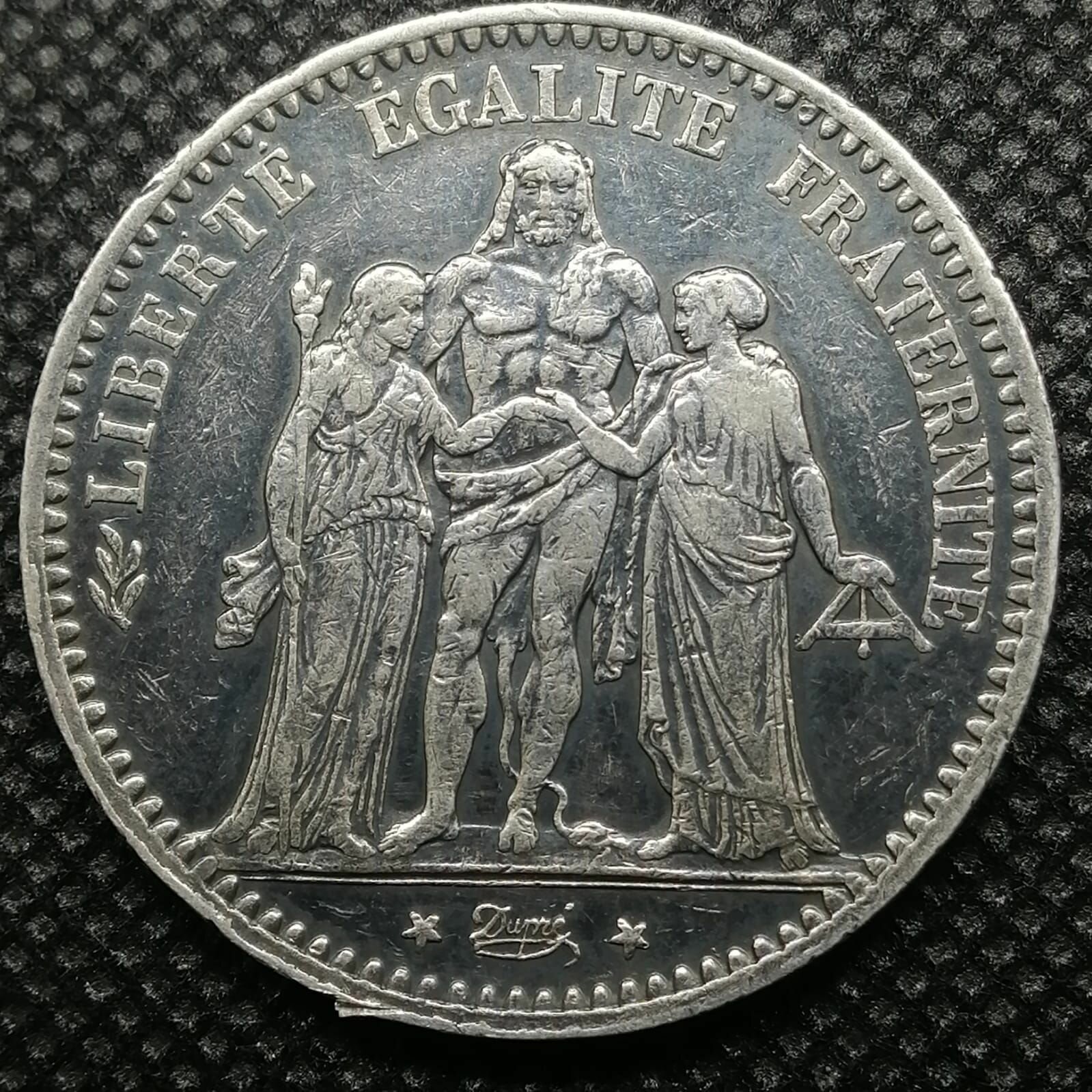 5 франков 1875 года, Франция, серебро 900 пробы