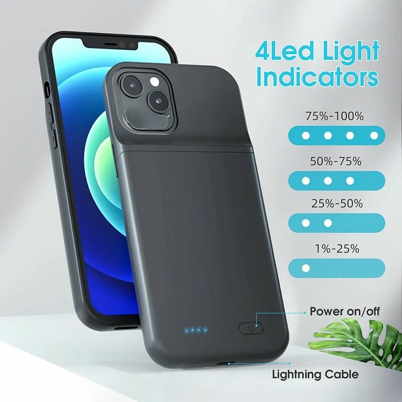Чехол-аккумулятор для iPhone 15 Внешний аккумулятор Power bank чехол для телефона , Fraternize 6000мАч-ROMIKY