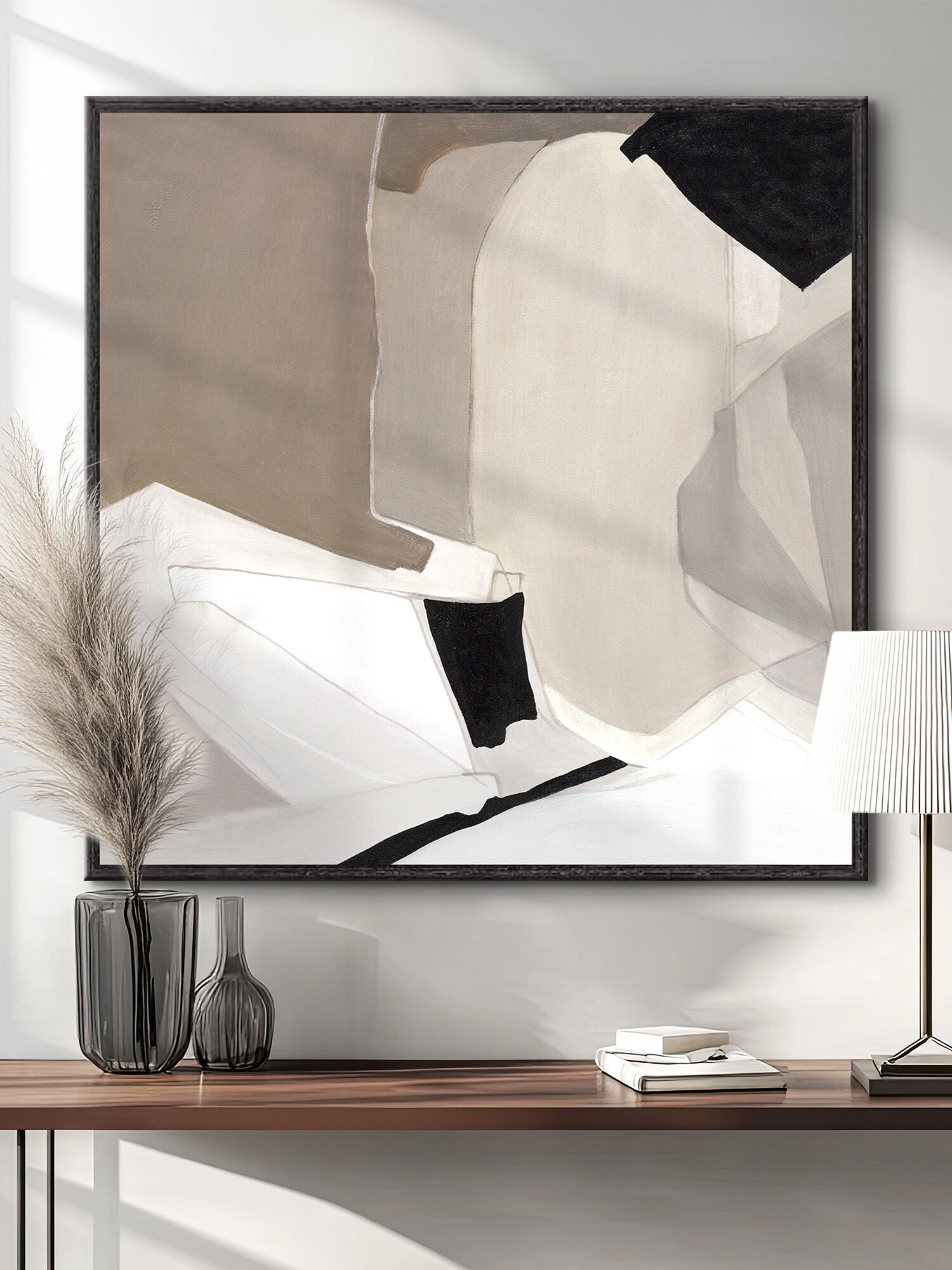 Картина на стену для интерьера в раме "Границы формы" 73х73 см Графис