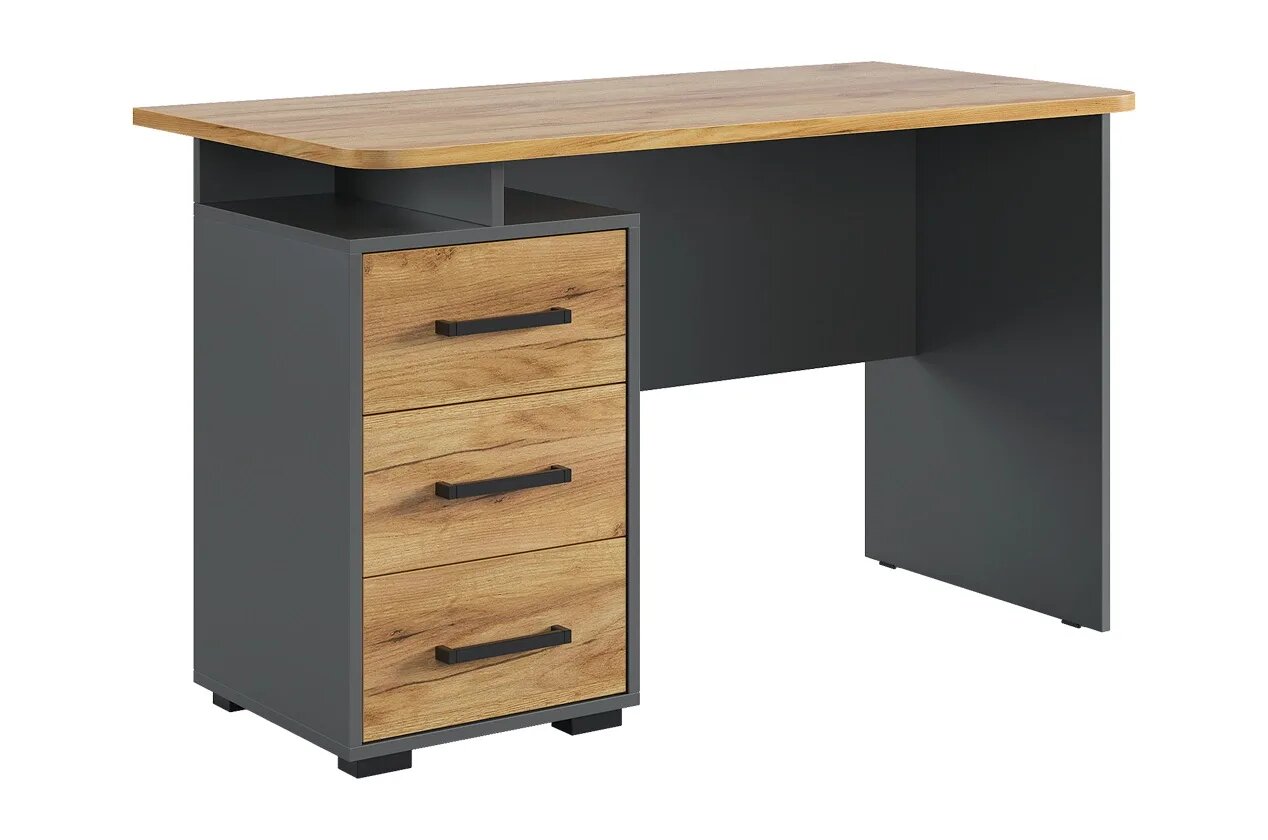 Стол компьютерный «Лайт-2» 1200, графит/дуб крафт золотой (1200х600х750)