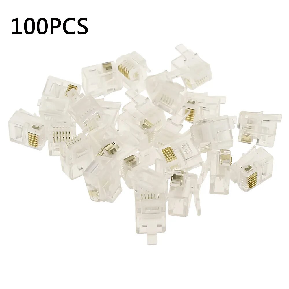 100шт RJ12 разъемы 6P6C, модульные коннекторы