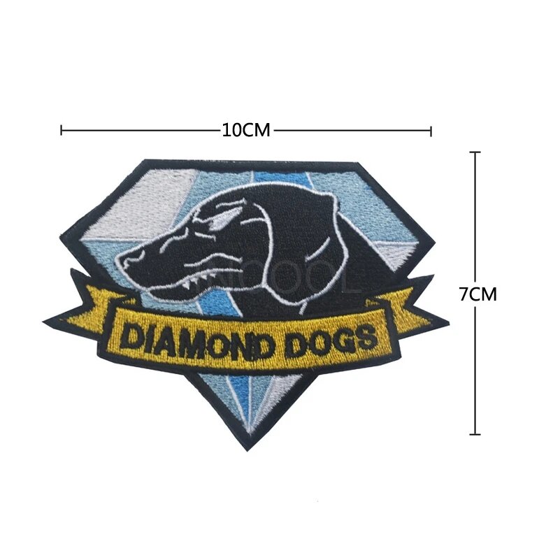 Нашивка Diamond Dogs, вышивка, 10х7 см, синяя