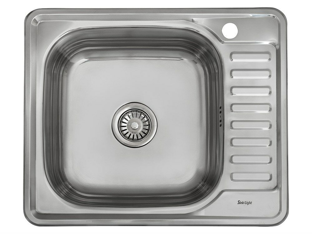 VVT Мойка врезная 584818/0,8 1Ч1К (левая), Нержавеющая сталь , , 180*580*480