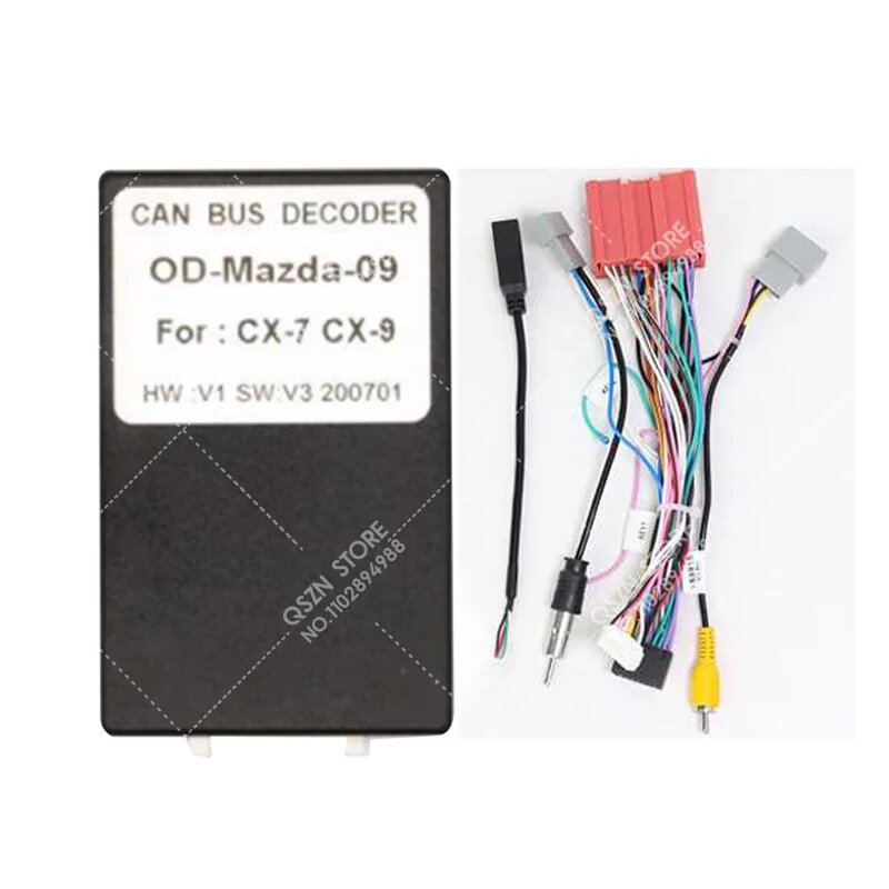 QSZN для Mazda CX-9 CX 9 2007 - 2008 2009 2015 Android автомобильный радиоприемник Canbus декодер жгут проводов адаптер кабель питания