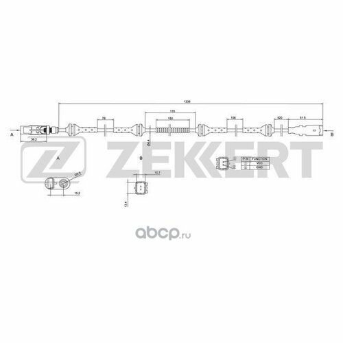 Датчик ABS передн. Peugeot 508 10- 407 04- Citroen C5 II III 06- C6 05- ZEKKERT SE6037