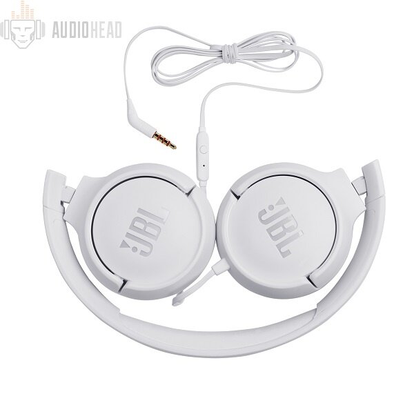 Проводные наушники JBL Tune 500 White, Pure Bass, складные, накладные, белые — фото 1