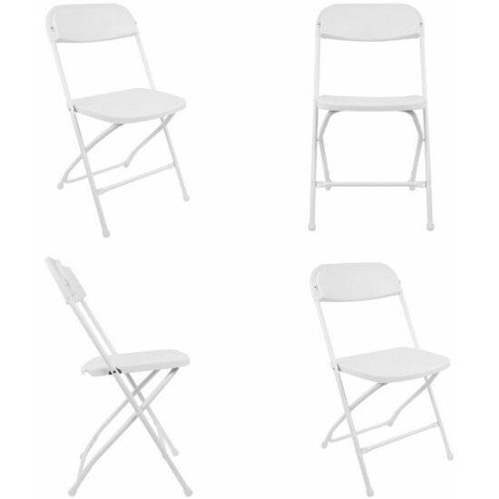 Стулья складные Brabix Golf CF-002, комплект 4шт, белый каркас, пластик белый, 533031 (533031СН)