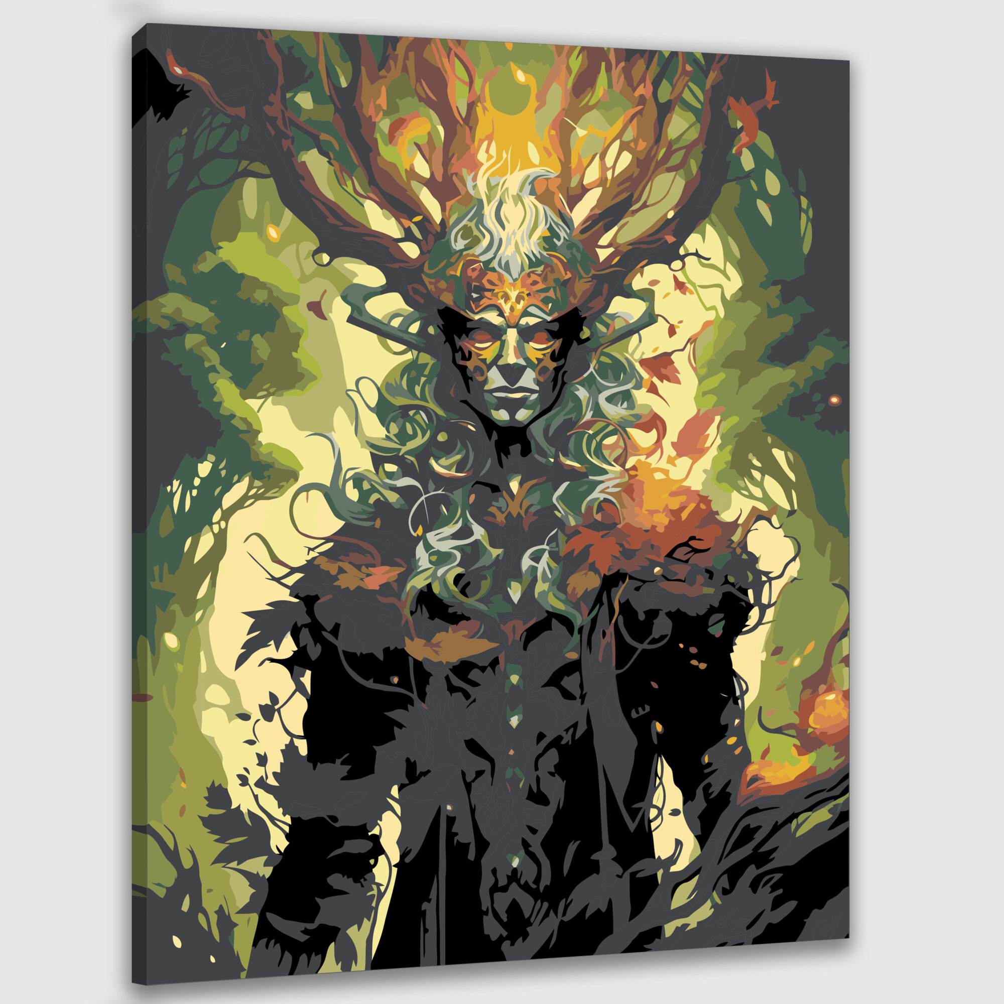 Картина по номерам 40x50 см, фэнтези-арт, цифровая иллюстрация, король, шут, игра судьбы, мистическое царство