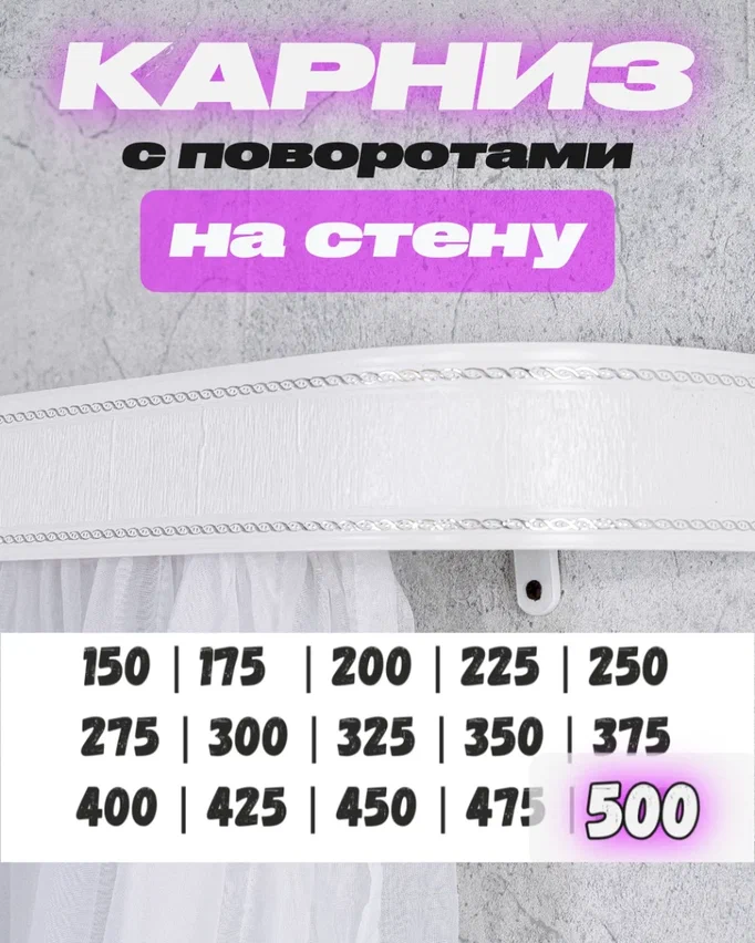 Гардина двухрядная на стену 5 метров белая твоя зона комфорта