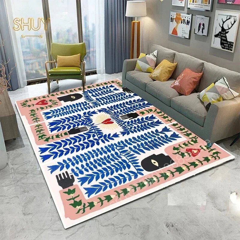 Коврик в гостиную 60x90см, этнический, цвет 8