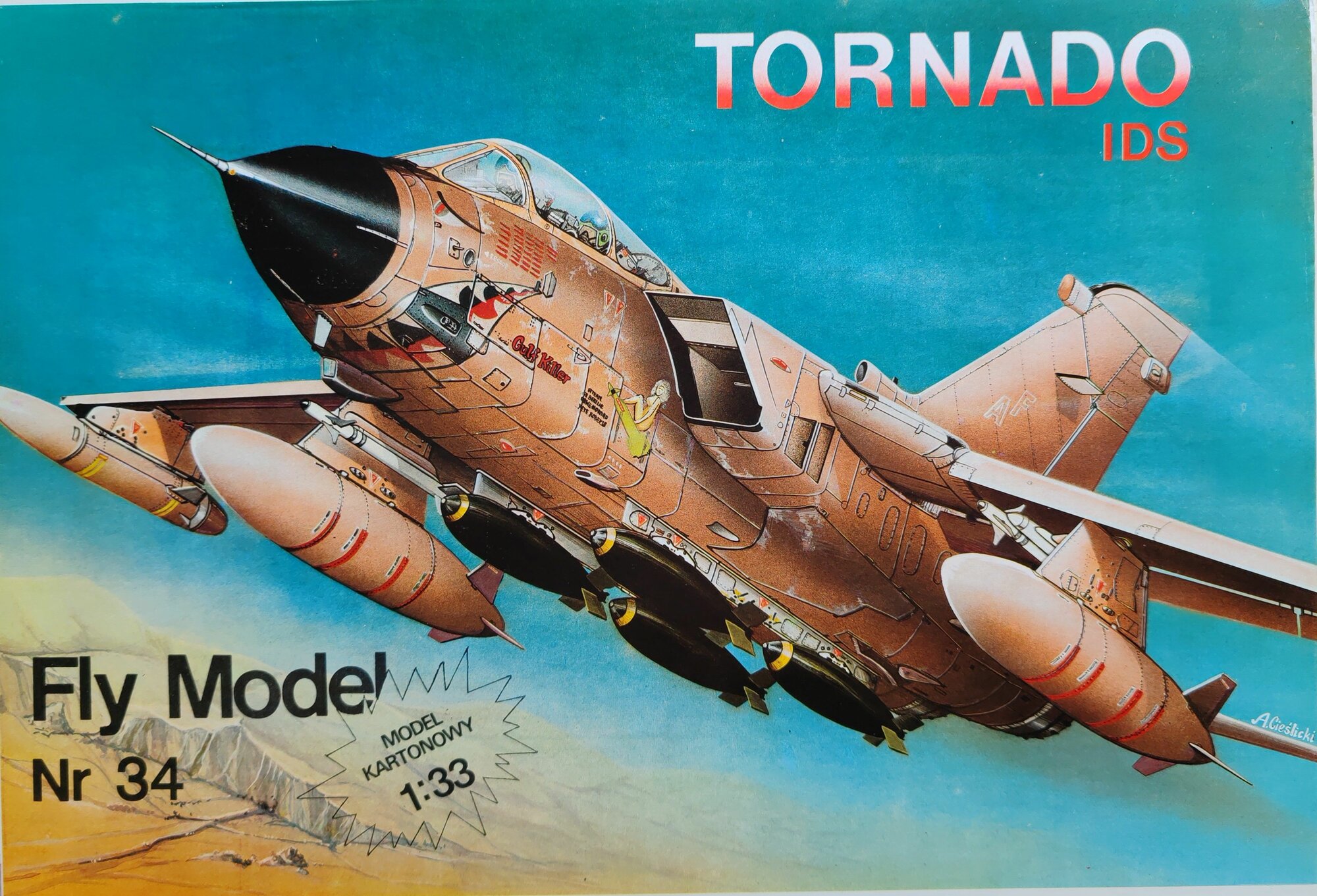 Сборная бумажная модель Самолет Tornado IDS - FLY MODEL №34 (Журнал)