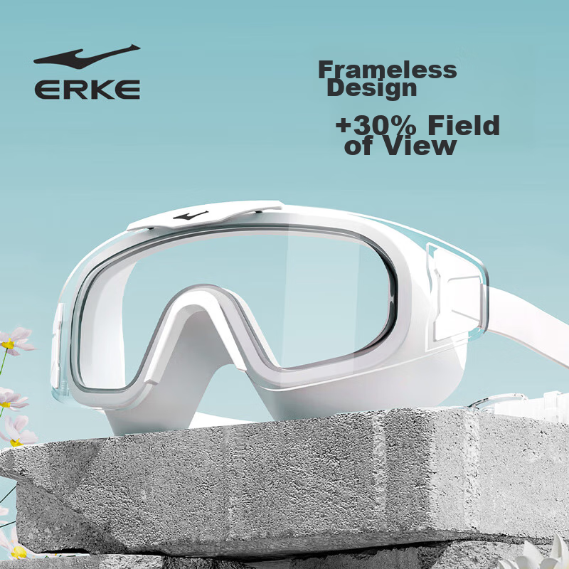 ERKE Swimming Goggles, Large Frame for Adults, Waterproof And Anti-Fog, High Definition, Frameless for Women, Professional Diving Goggles