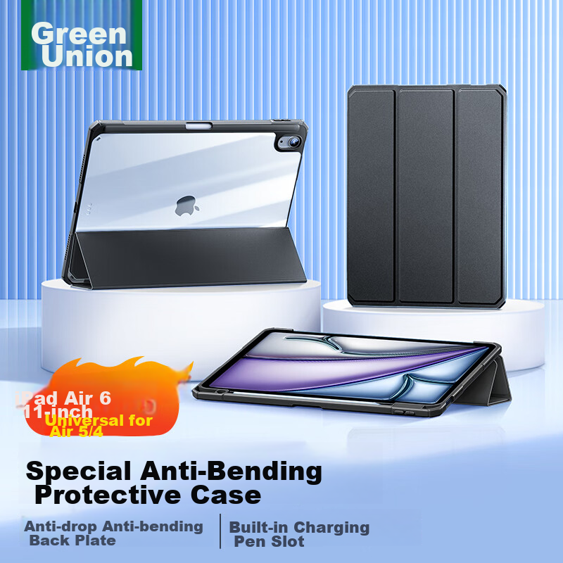 Lulian IPad Air 7 Case 2025 Model, 11-Inch Air 6/5/4 Protective Cover, Anti-Bend with Pencil Holder, Apple Tablet Stand, Slim And Portable, Full Protection, Shockproof
