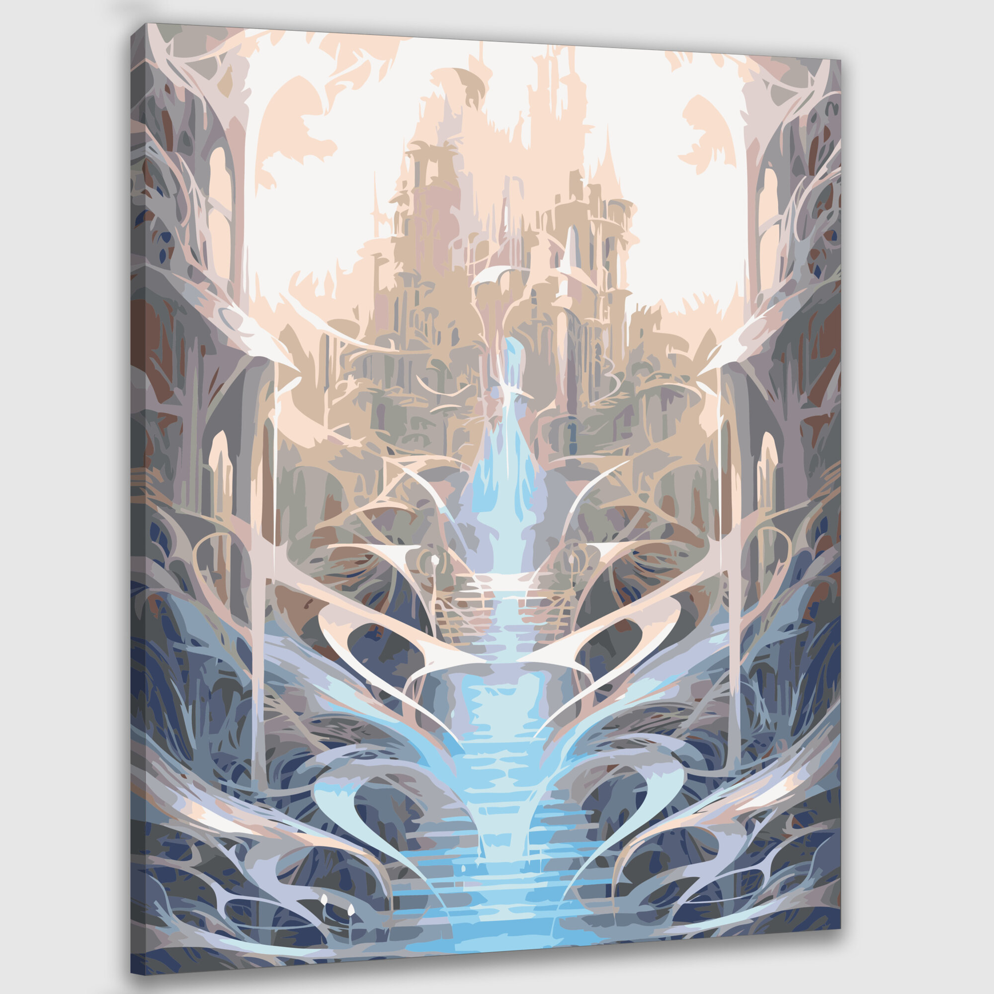 Картина по номерам 40x50 см, эльфийский лабиринт, современный стиль, фэнтези, закрученные узоры, геометрические формы