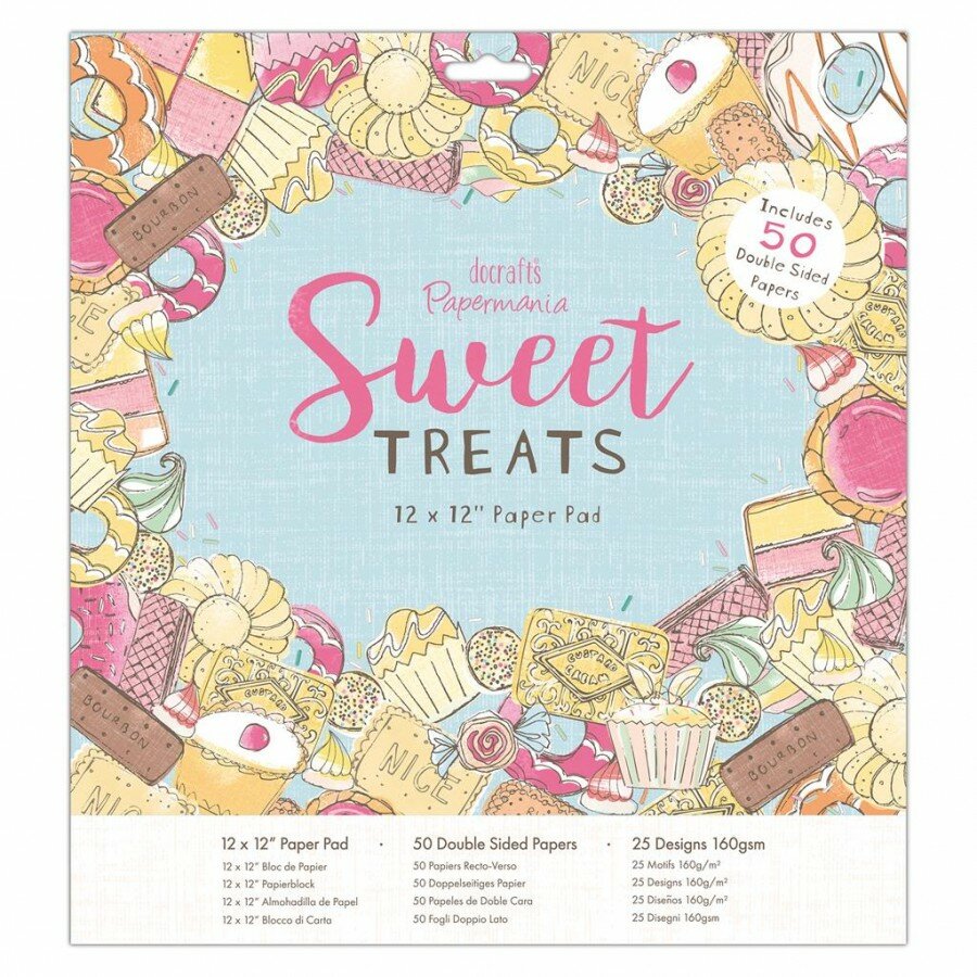 Набор бумаги для скрапбукинга двухсторонней SWEET TREATS 30,5 х 30,5 см DOCRAFTS PMA160518