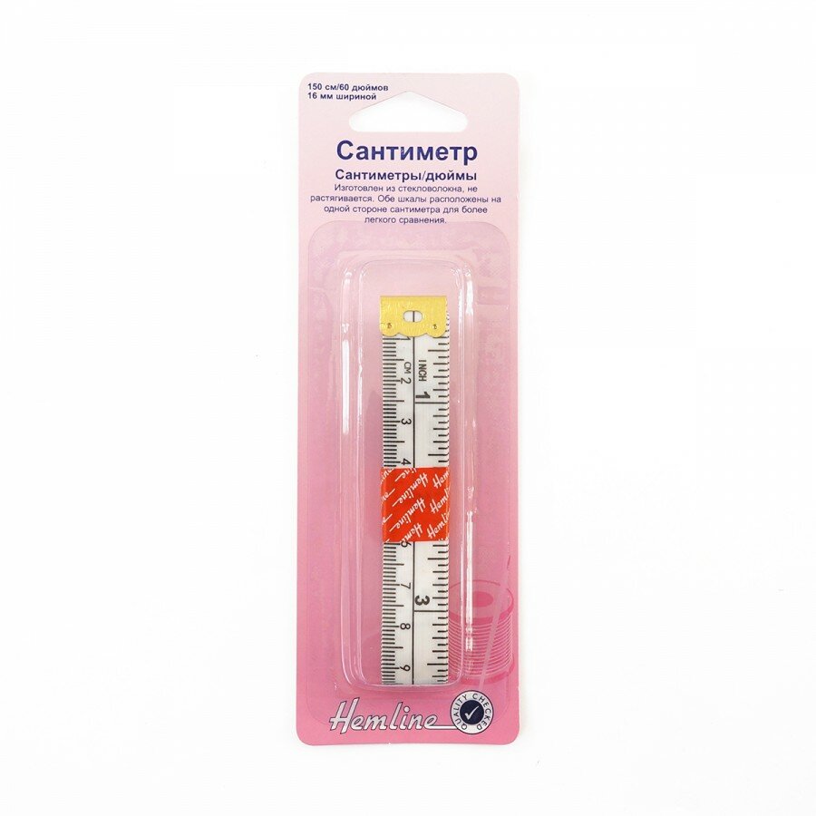 Сантиметровая лента 150 см / 60 белый HEMLINE 252