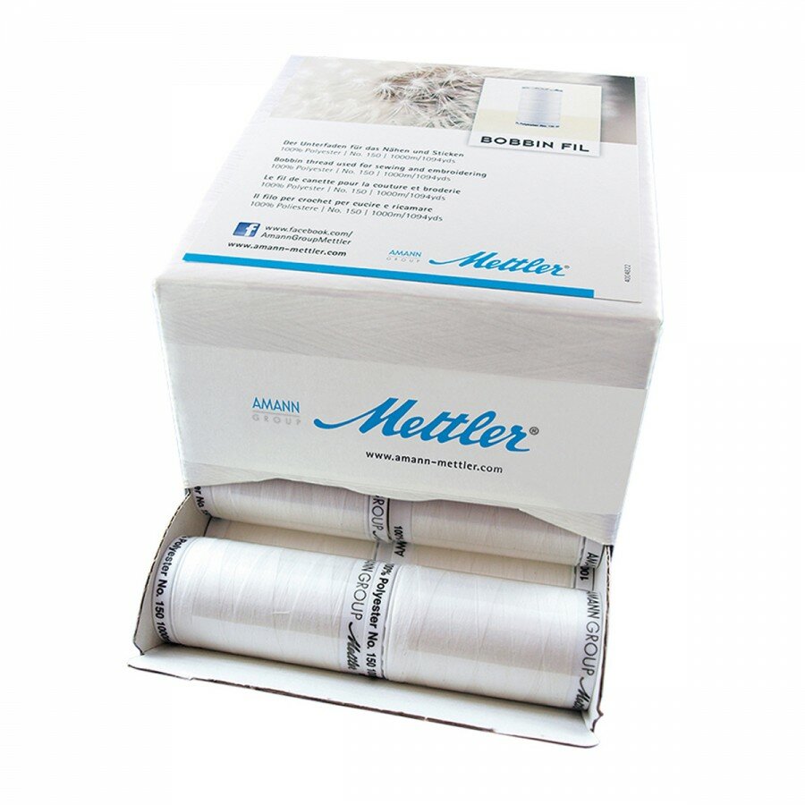 Прикассовый стенд с наполнением нитями BOBBINETTE N150, намотка 1 000 м, 30 катушек черный и белый