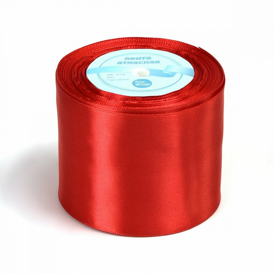 Лента атласная 100мм в инд. упаковке цв. 3095 красный Magic4Hobby уп. 22,5м (+-1м)