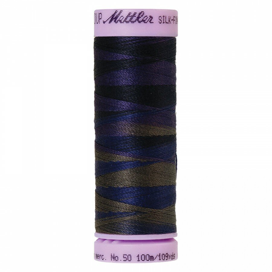 Нить для машинного квилтинга SILK-FINISH MULTI COTTON 50, 100 м 9813 Deep Night