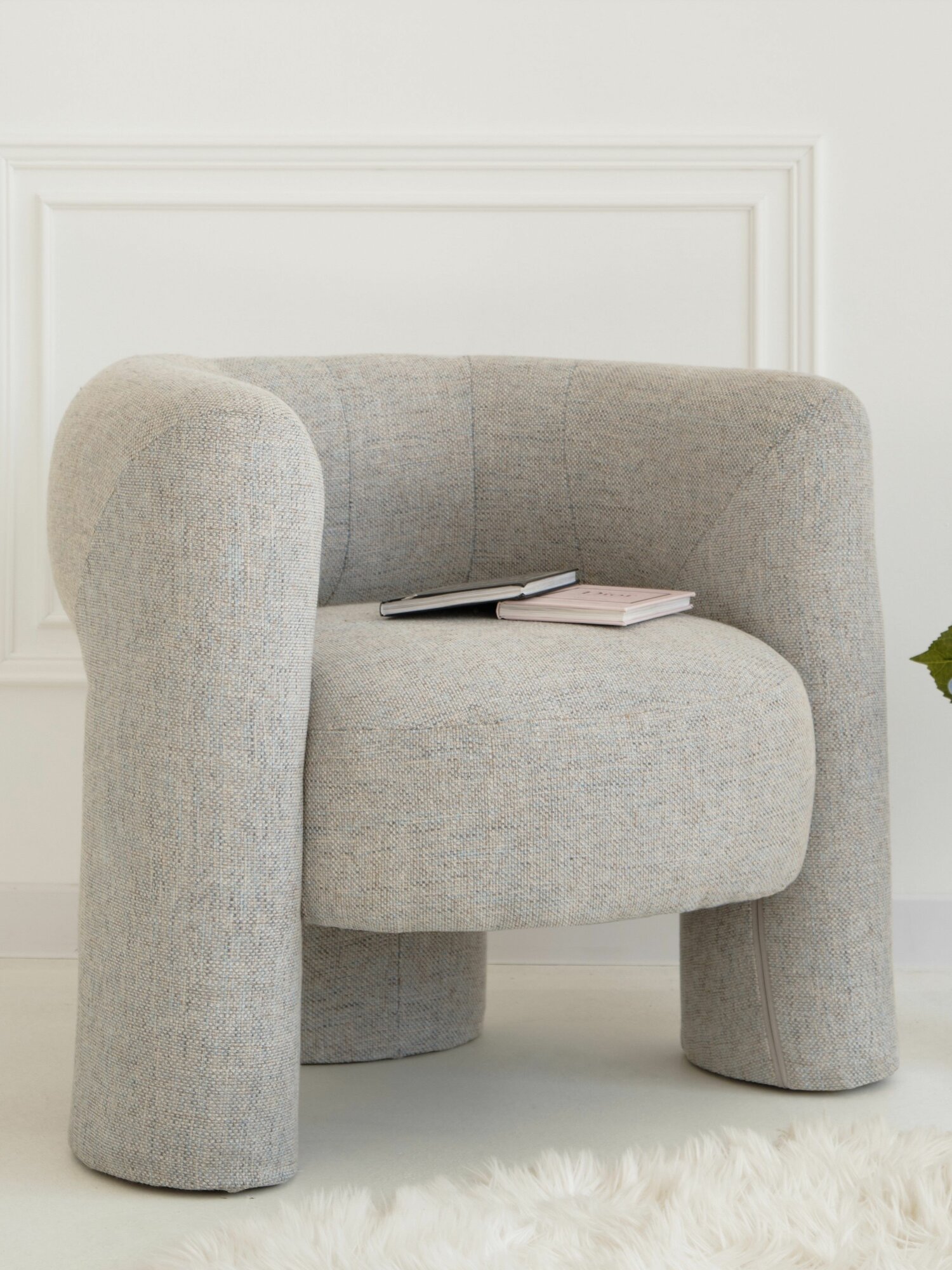 Кресло Клэр мягкое для отдыха дома рогожка Milana 8, XXL 77х77х74 см