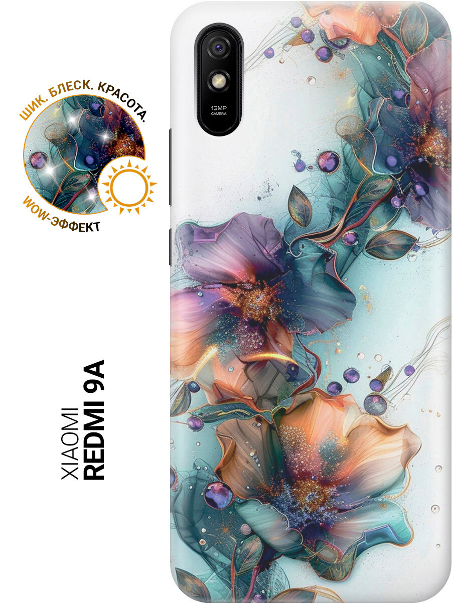Силиконовый чехол на Xiaomi Redmi 9A с принтом "Мистические цветы"