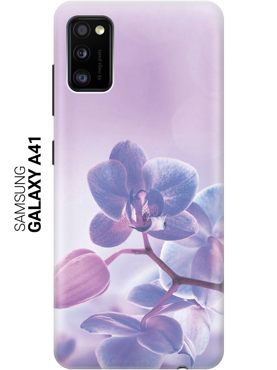 Силиконовый чехол на Samsung Galaxy A41, Самсунг А41 с принтом "Лиловые орхидеи"
