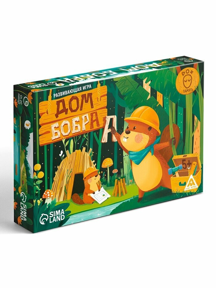 Настольная игра Лас Играс "Дом бобра”, развивающая, от 5 лет, 108 карт, картон