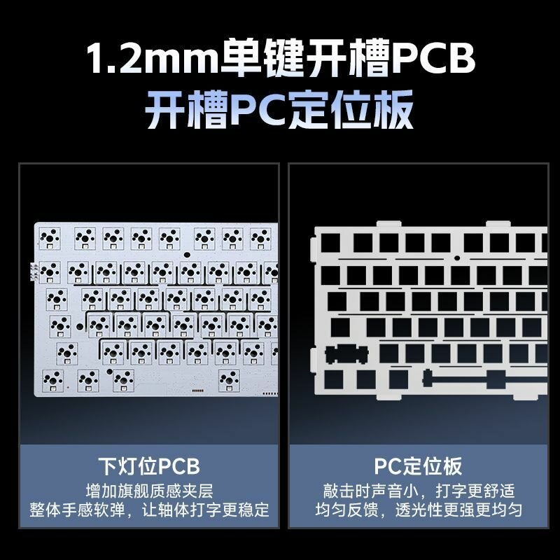 MCHOSE Игровая клавиатура беспроводная MCHOSE G75 pro Игровая клавиатура, Английская раскладка, голубой
