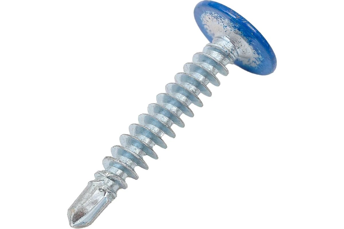 Саморез пресшайба синяя 4,2*25 (RAL 5005) сверло(230) , Арт. 300329 КЧ