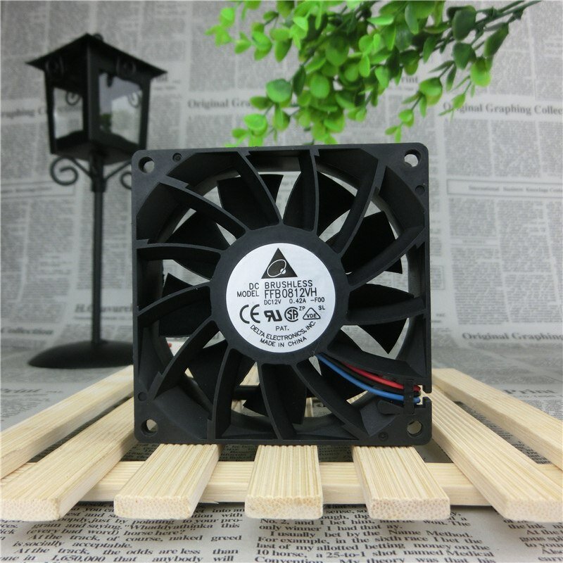 Delta FFB0812VH-FOO DC 12V 0.42A Speed Double Ball Bearing Вентилятор охлаждения