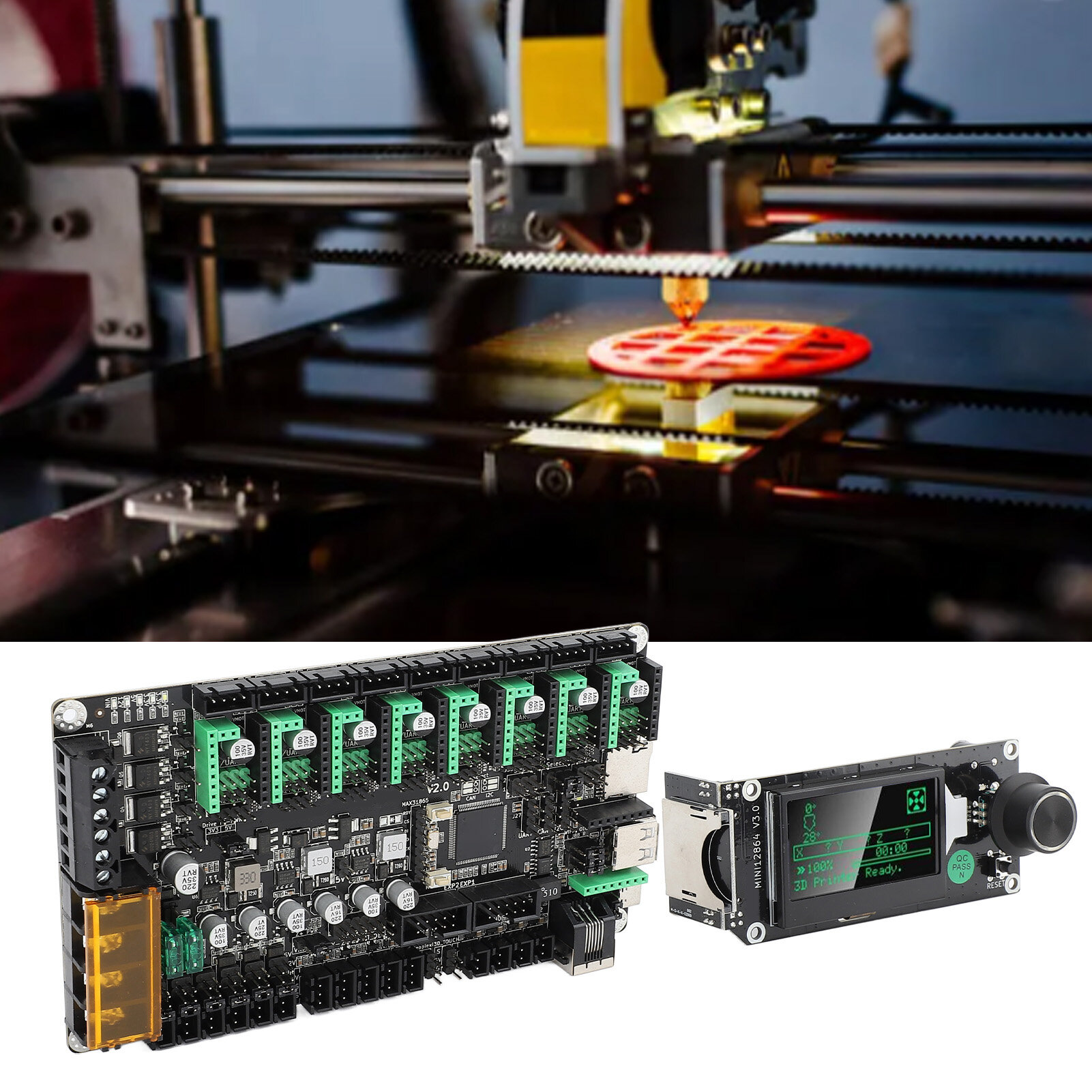 32-битная 168 МГц 8-осная плата управления F407 с ЖК-дисплеем для Ender 3 3 V2 DC 12‑24 В