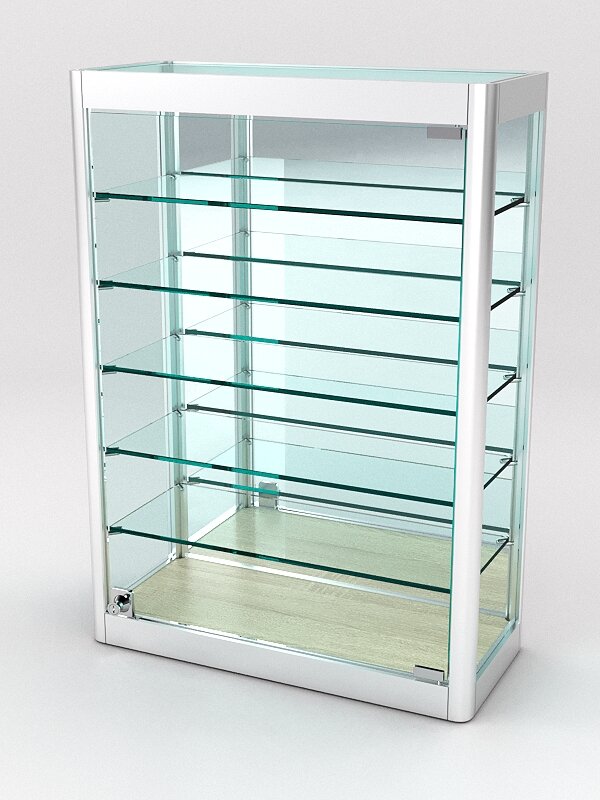 Витрина из профиля настенная "вайб ИКС" №2-5П-З-220 (задняя стенка Зеркало), Дуб Сонома