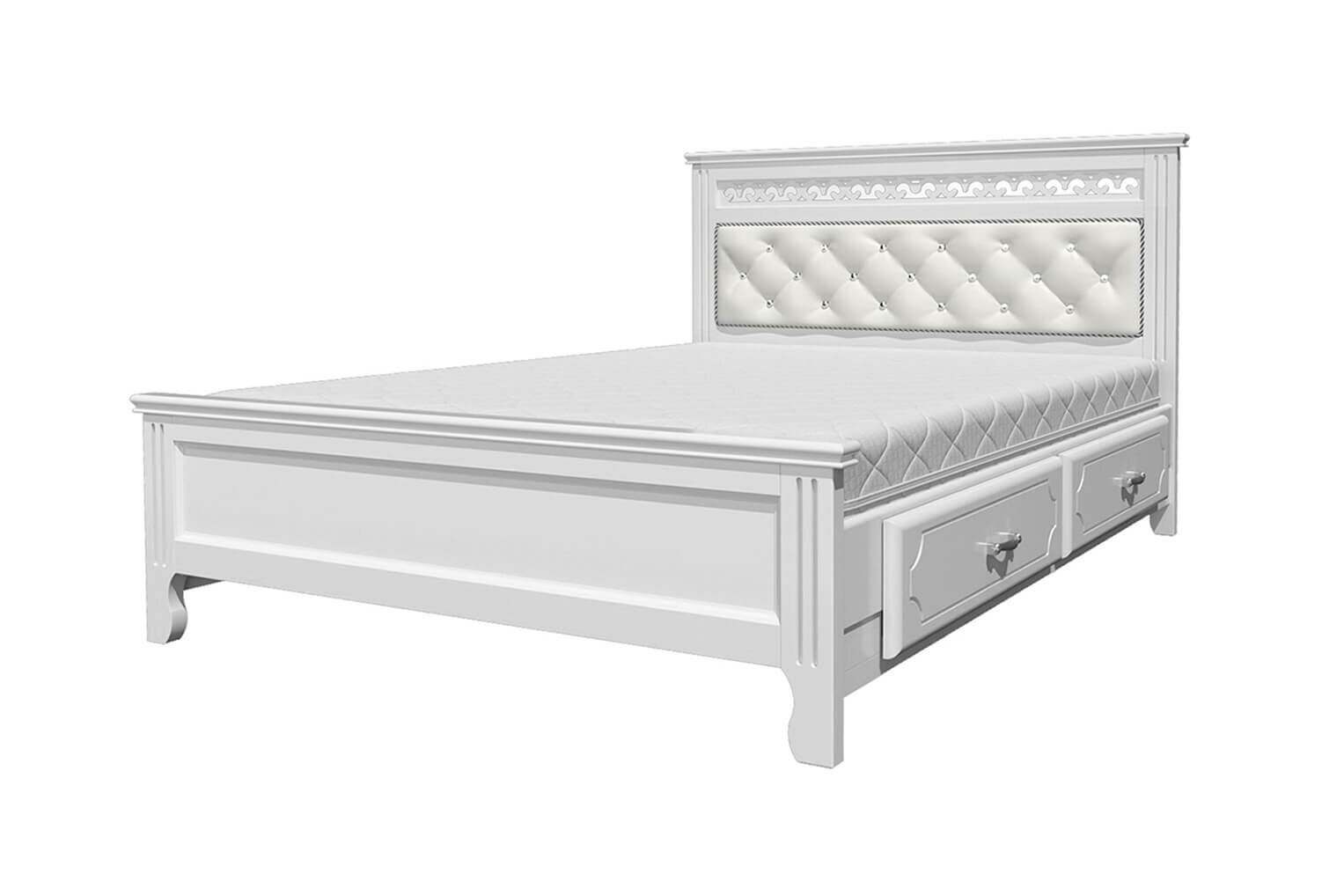 Грация Кровать с ящиками Белый 140х200