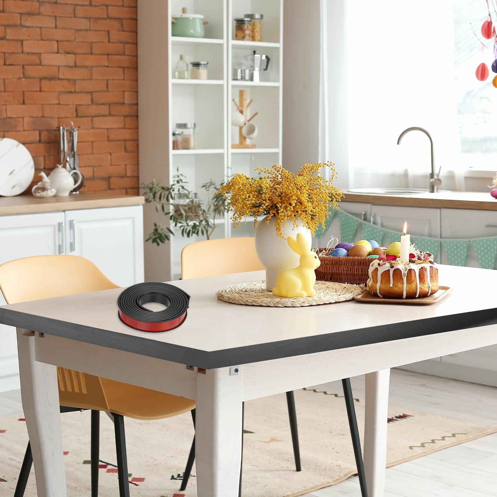 UXcell U-образный кант 16.4Ft (16мм) черный для столешниц