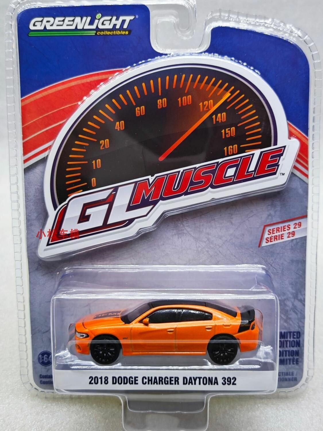 Машинка GreenLight 1/64 Green Light Muscle Series 29-2018 Dodge Warhorse Daytona 392 - Go Mango orange Die-cast Alloy Car Model Collection Toy Gift
