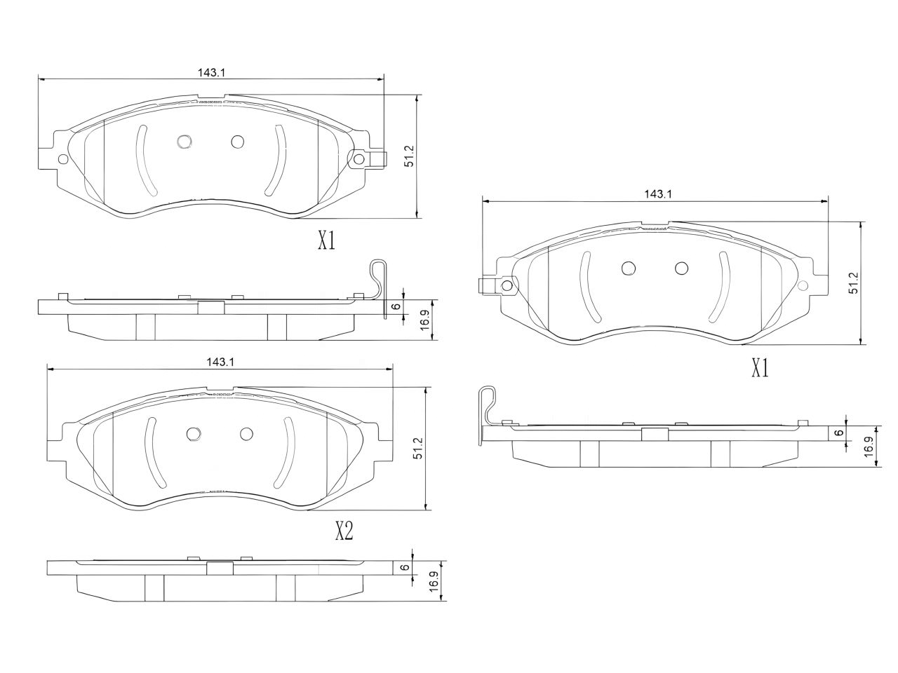 UNIO BRP-20146 (96405129 / 96405130 / 96495227) колодки тормозные диск. передние Chevrolet (Шевроле) aveo (t200, t250, t255)