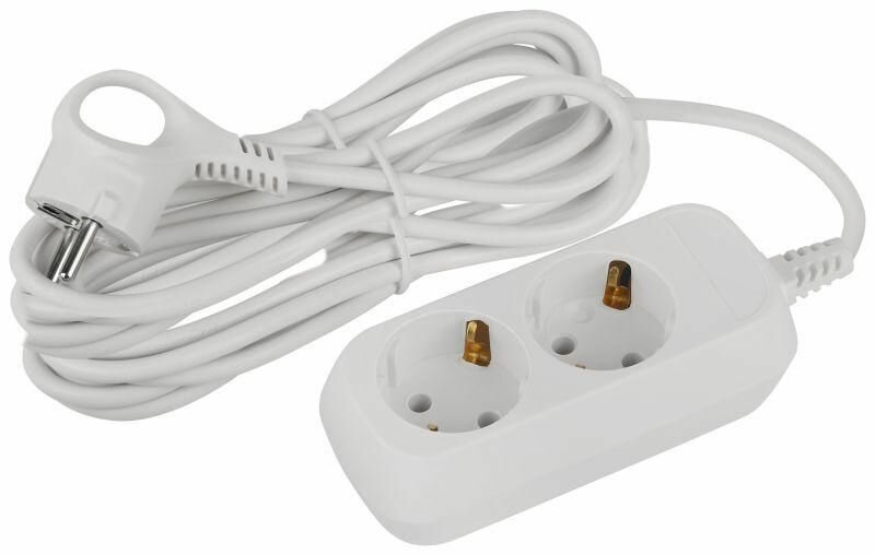 Удлинитель электрический UDL-10-250-E Greenline 2 розетки с заземлением 5м ПВС 3х0.75кв. мм Эра Б0065074