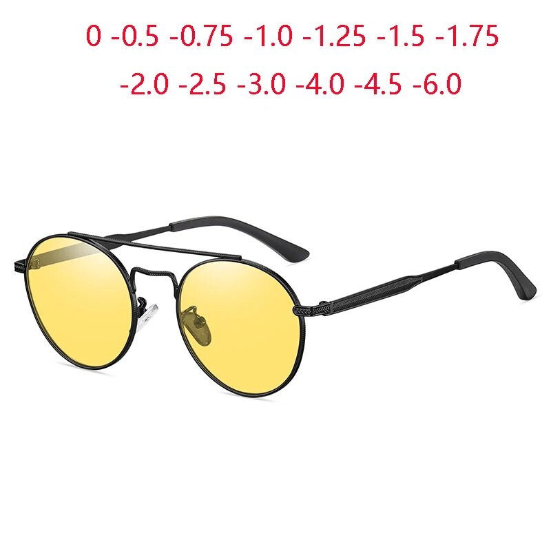 GSBJXZ Круглые солнцезащитные очки для близорукости Anti Blue Light C2, Серый, Custom Prescription