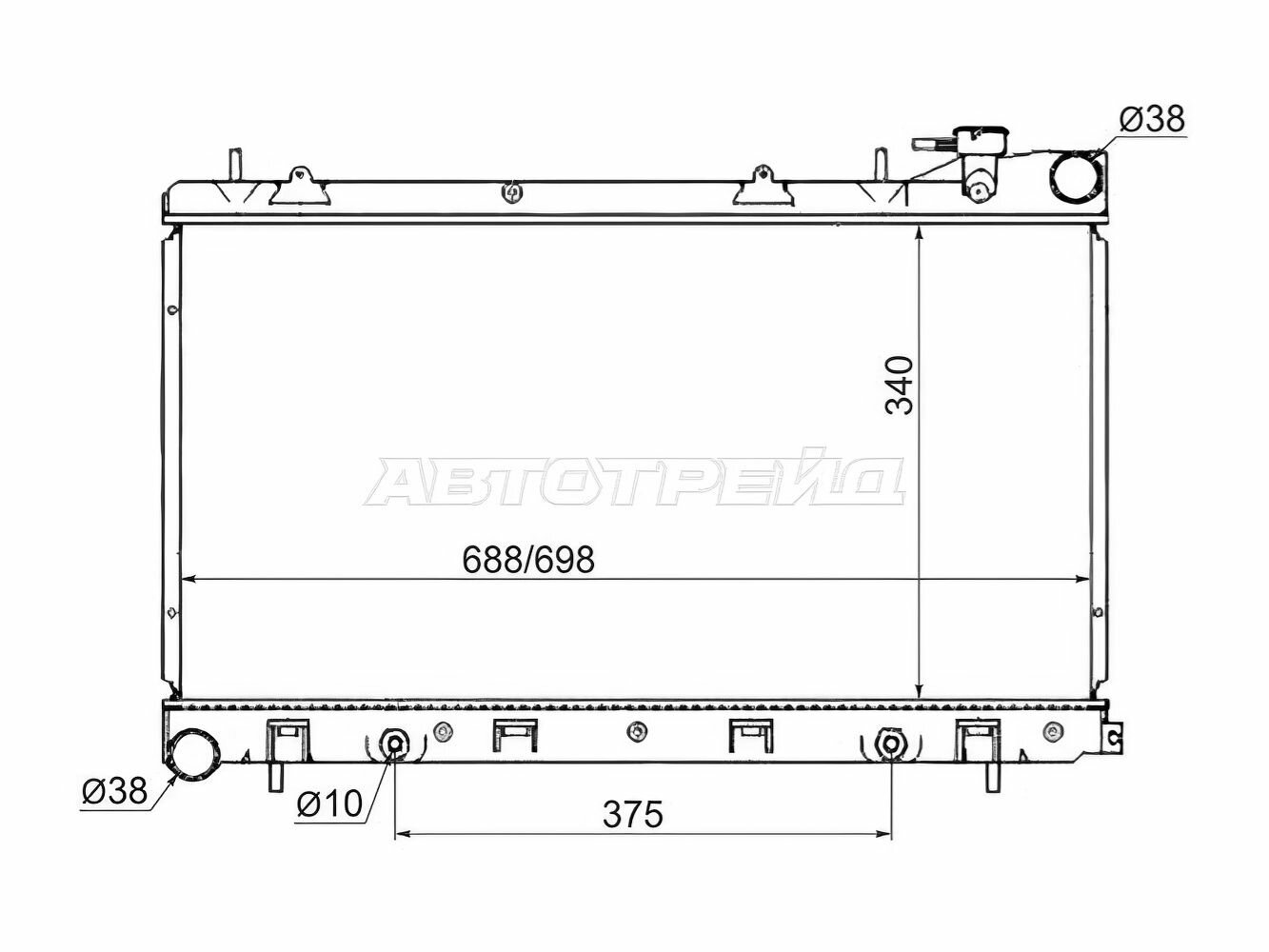 Радиатор охлаждения двигателя для Субару Форестер, Импреза арт SB000199 SAT