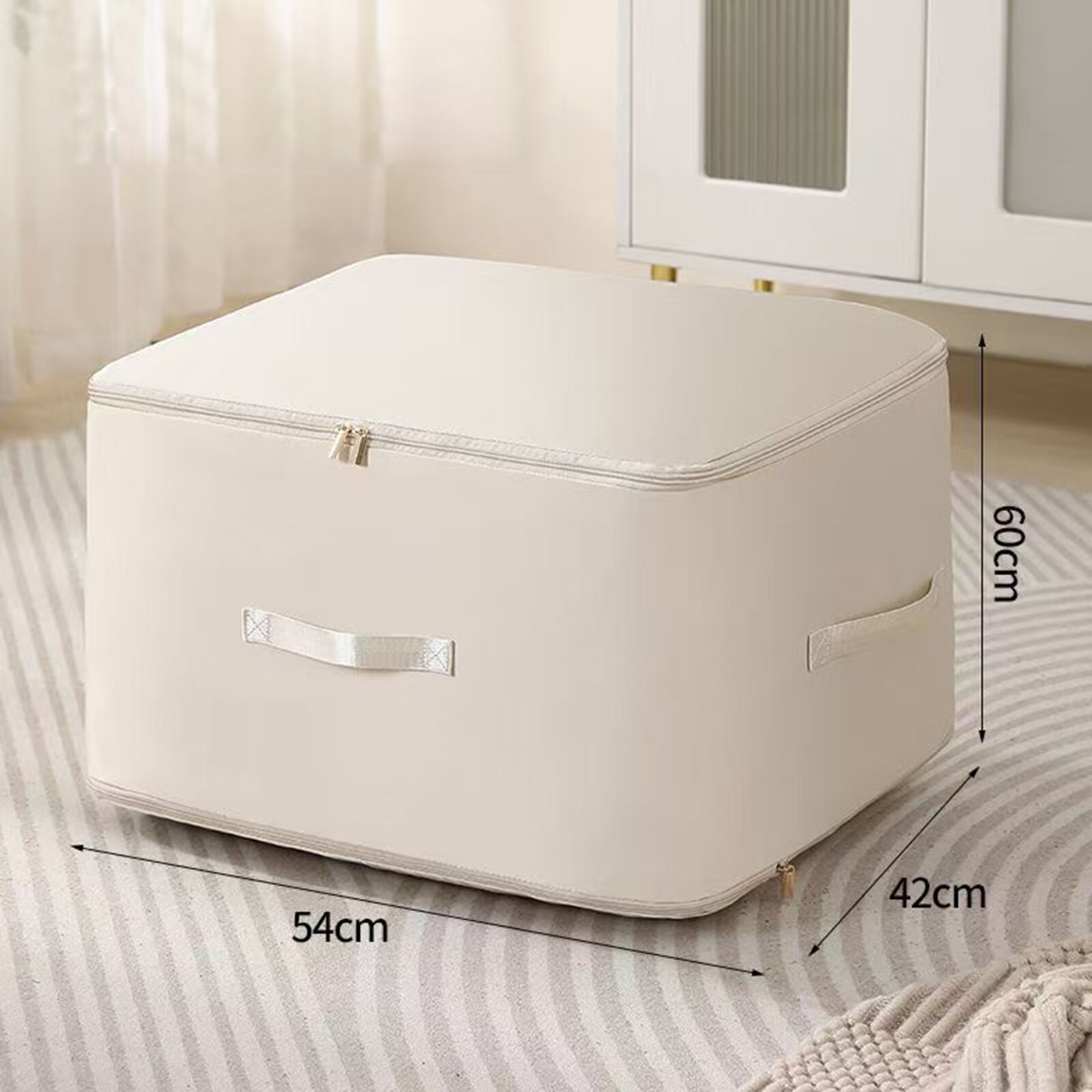 Сумка для хранения одежды и одеял портативная для пуховиков и хлопковых курток влагоустойчивая без запаха с широким ручком для удобной носки материал высокая плотность парча цвета серый синий розовый бежевый размеры 54*42*60см 54*42*30см 30*40*18см